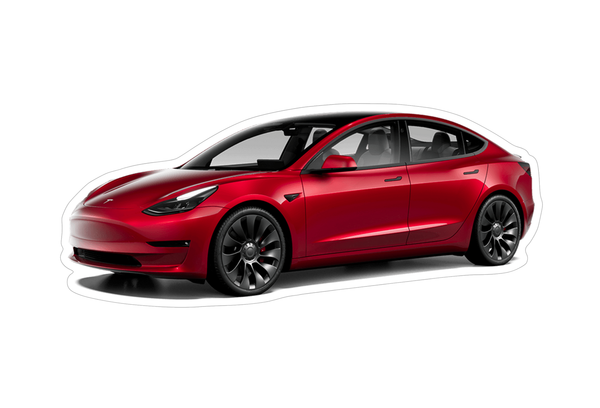 Tesla 3 Electric EV Sedan Vinyl Decal / Sticker – EVANNEX Aftermarket ...